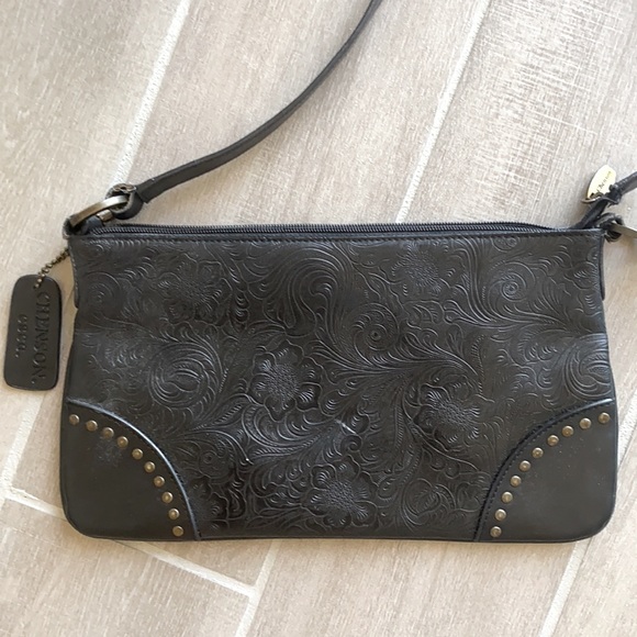 Chenson | Bags | Chenson Shoulder Handbag Black Stitches Leather | Poshmark